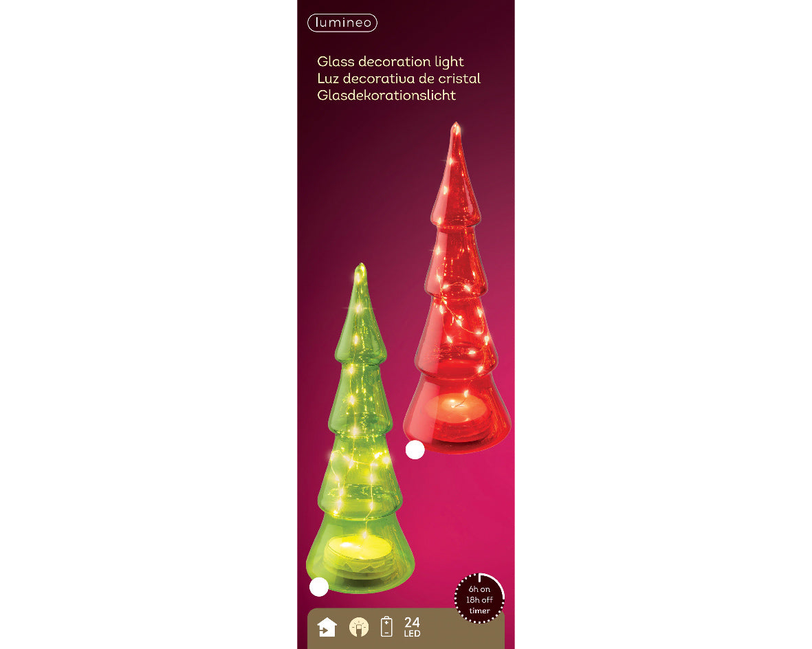 Micro LED Tree Glass Assorted / Warm Whit — Willowbrook Garden Centre